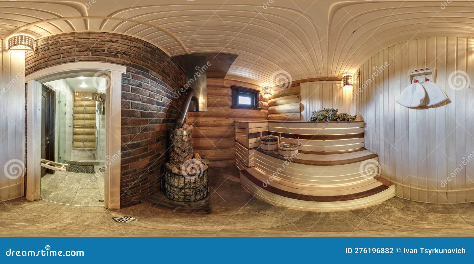 Full Seamless Hdri 360 Panorama of Interior in Rustic Wooden Russian ...