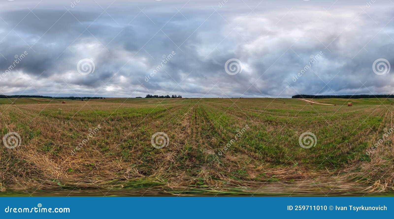 Full Seamless 360 Hdri Panorama View among Farming Fields with Clouds ...