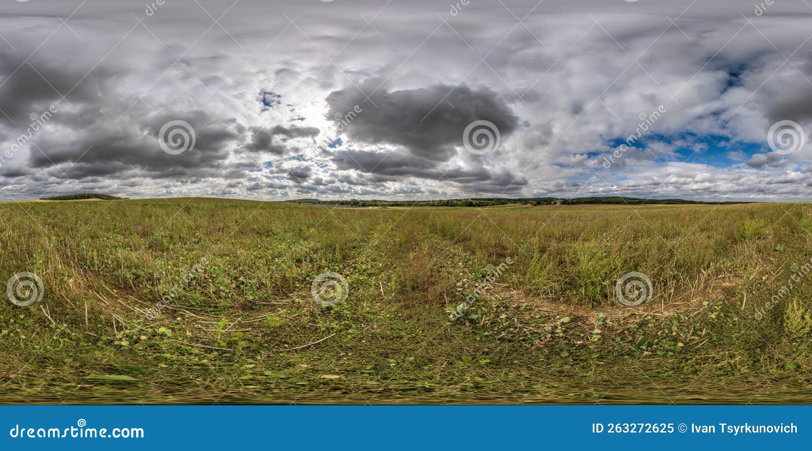 Full Seamless 360 Hdri Panorama View among Farming Fields with Clouds ...