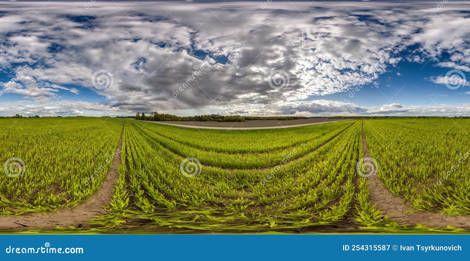 Full Seamless 360 Hdri Panorama View among Farming Fields with Sun with ...