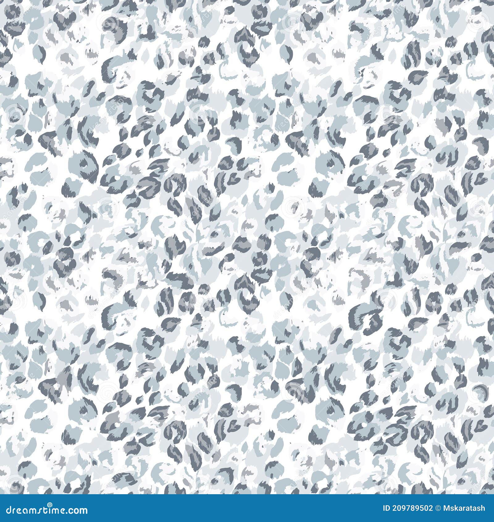 Seamless Leopard Cheetah Texture Pattern Vector. Endless Gray Black and ...