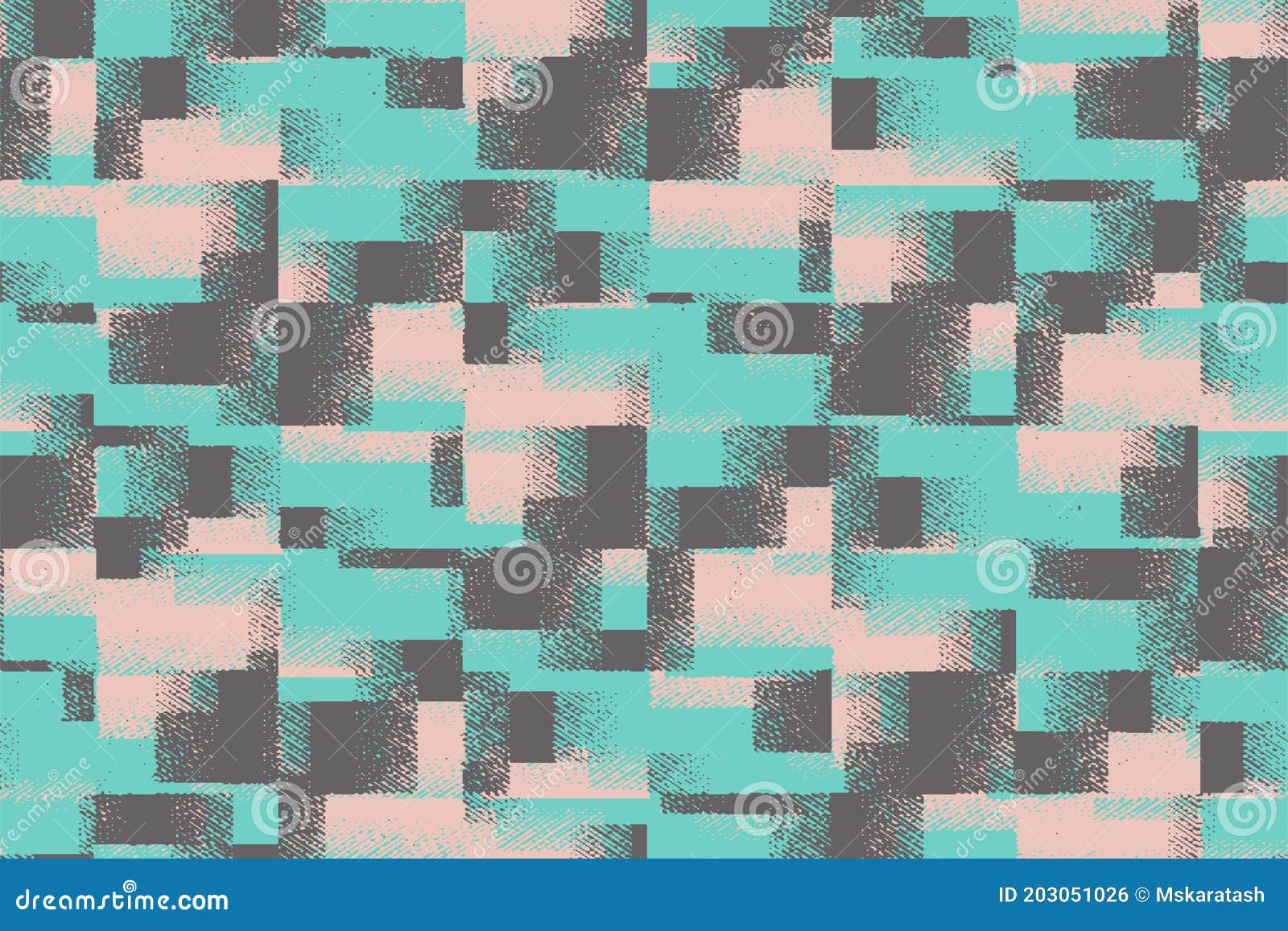 Seamless Modern Distressed Square Pattern Vector. Classic Green and ...