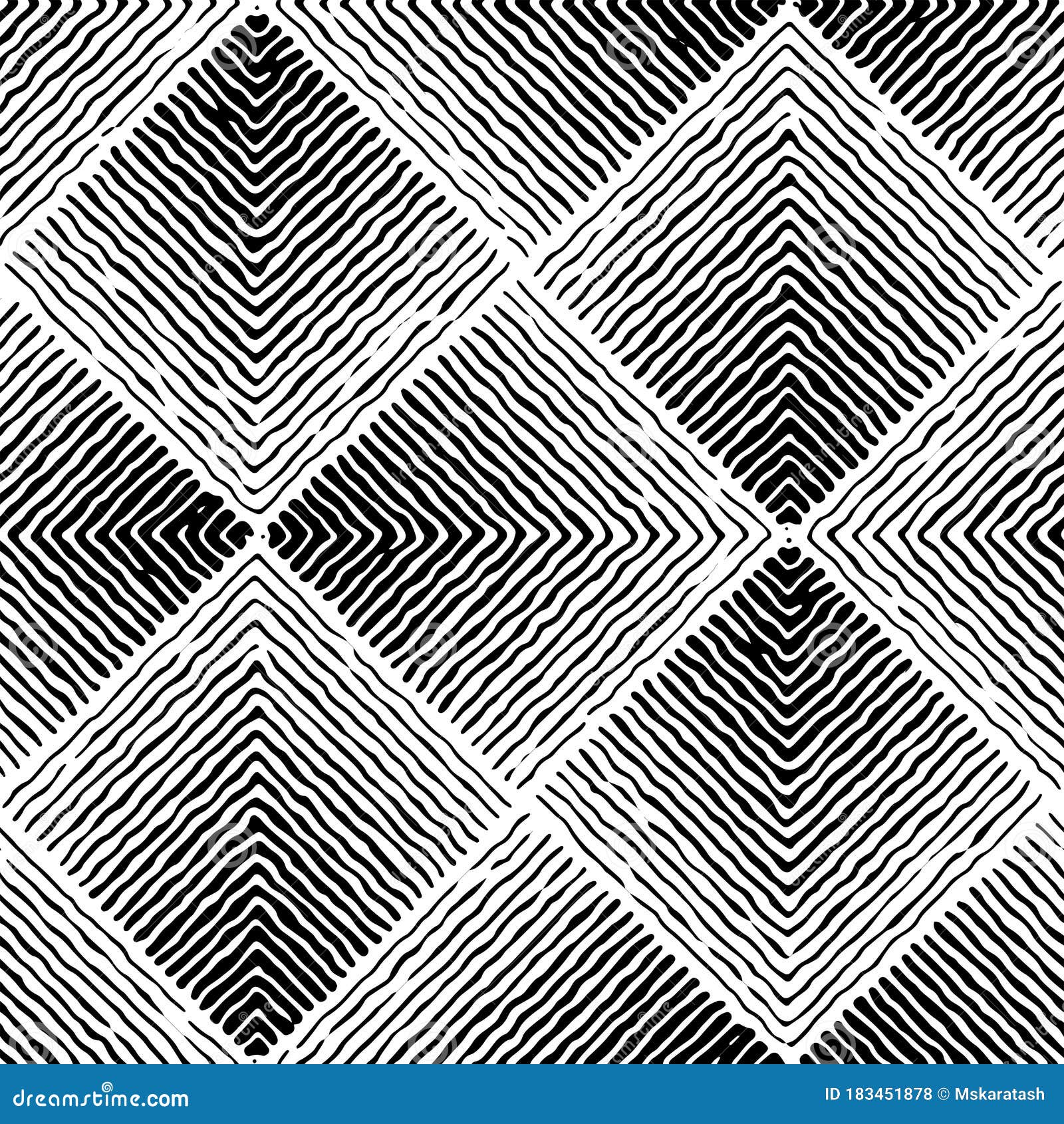 Full Seamless Modern Zigzag Lines Pattern Vector. Classic Black and ...