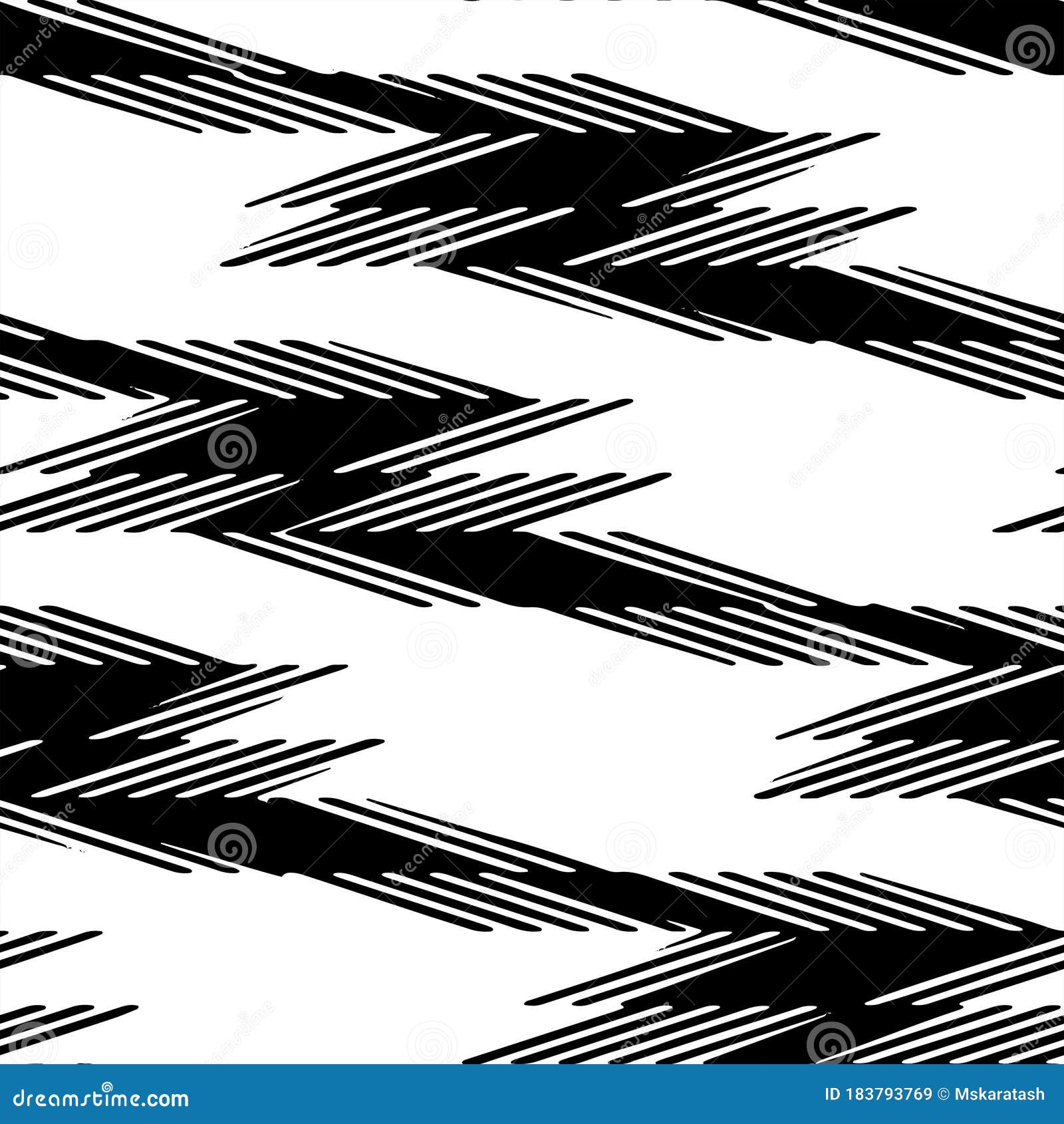 Full Seamless Modern Zigzag Lines Pattern Vector. Classic Black and ...