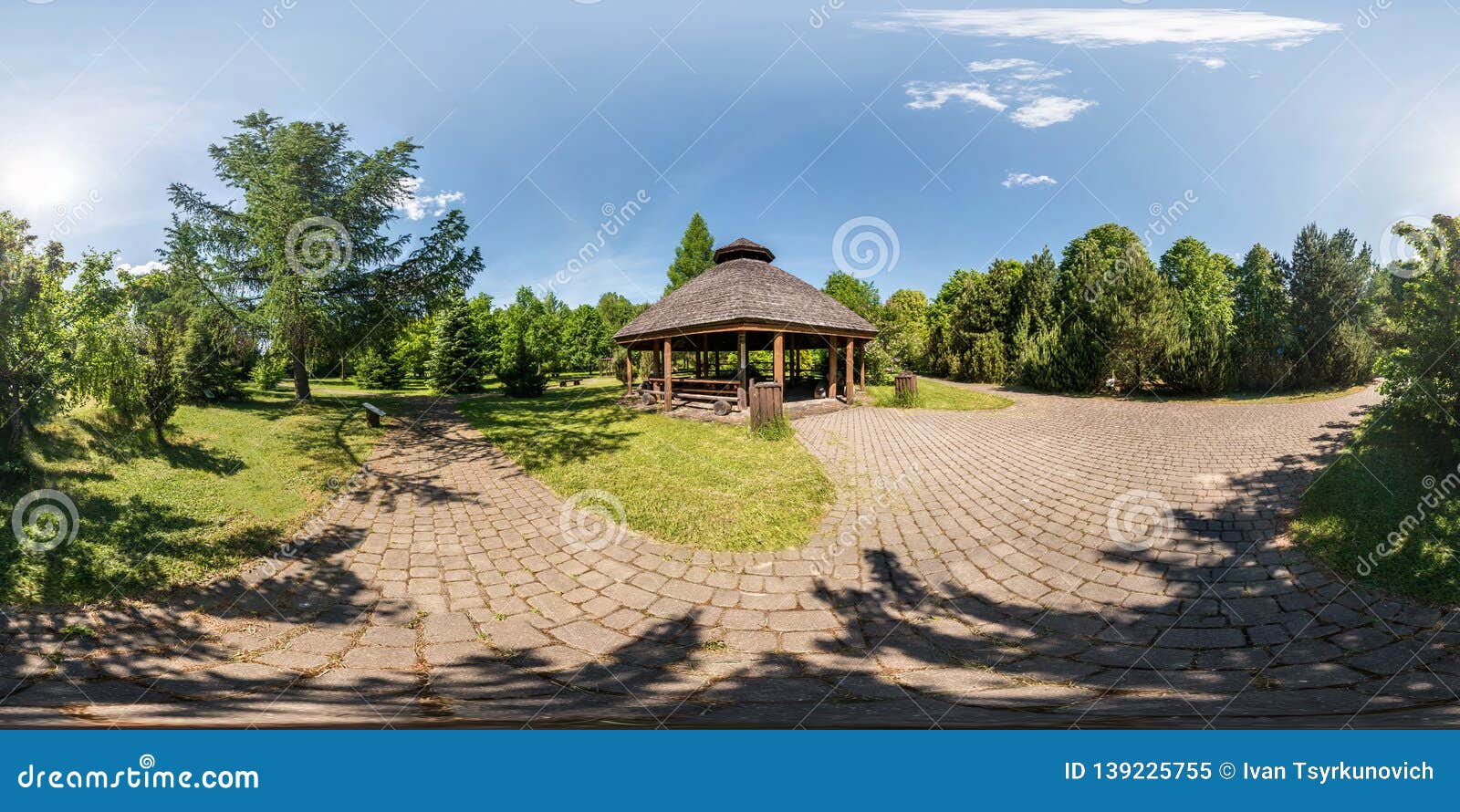 Full Seamless Panorama 360 by 180 Angle View on Gazebo in the Park ...