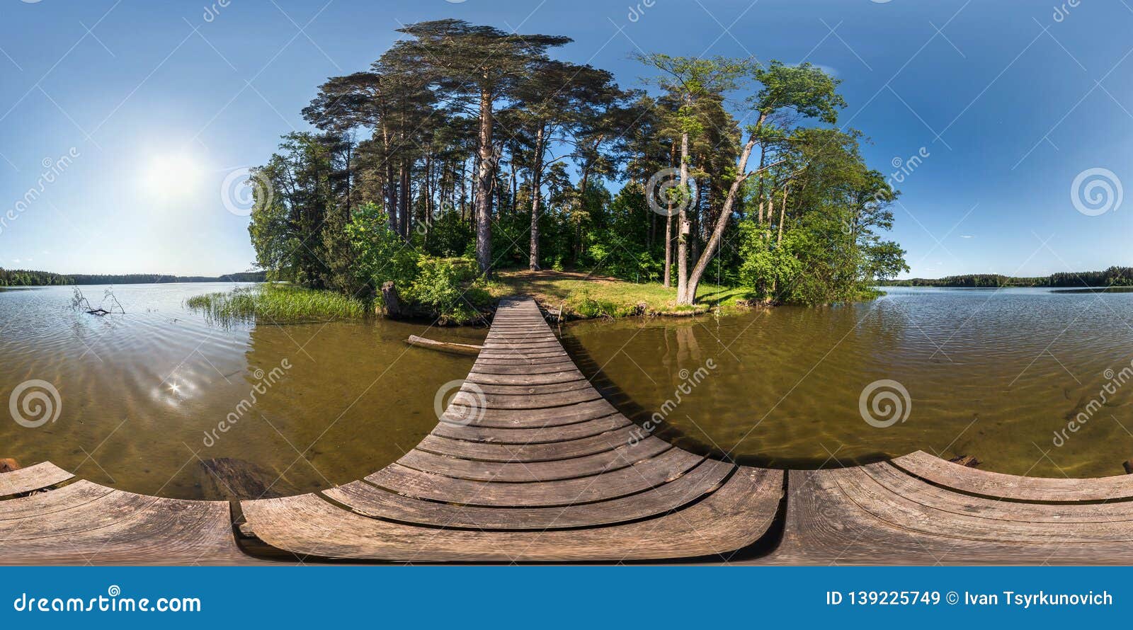 Full Seamless Panorama 360 by 180 Angle View on the Pier of a Huge ...