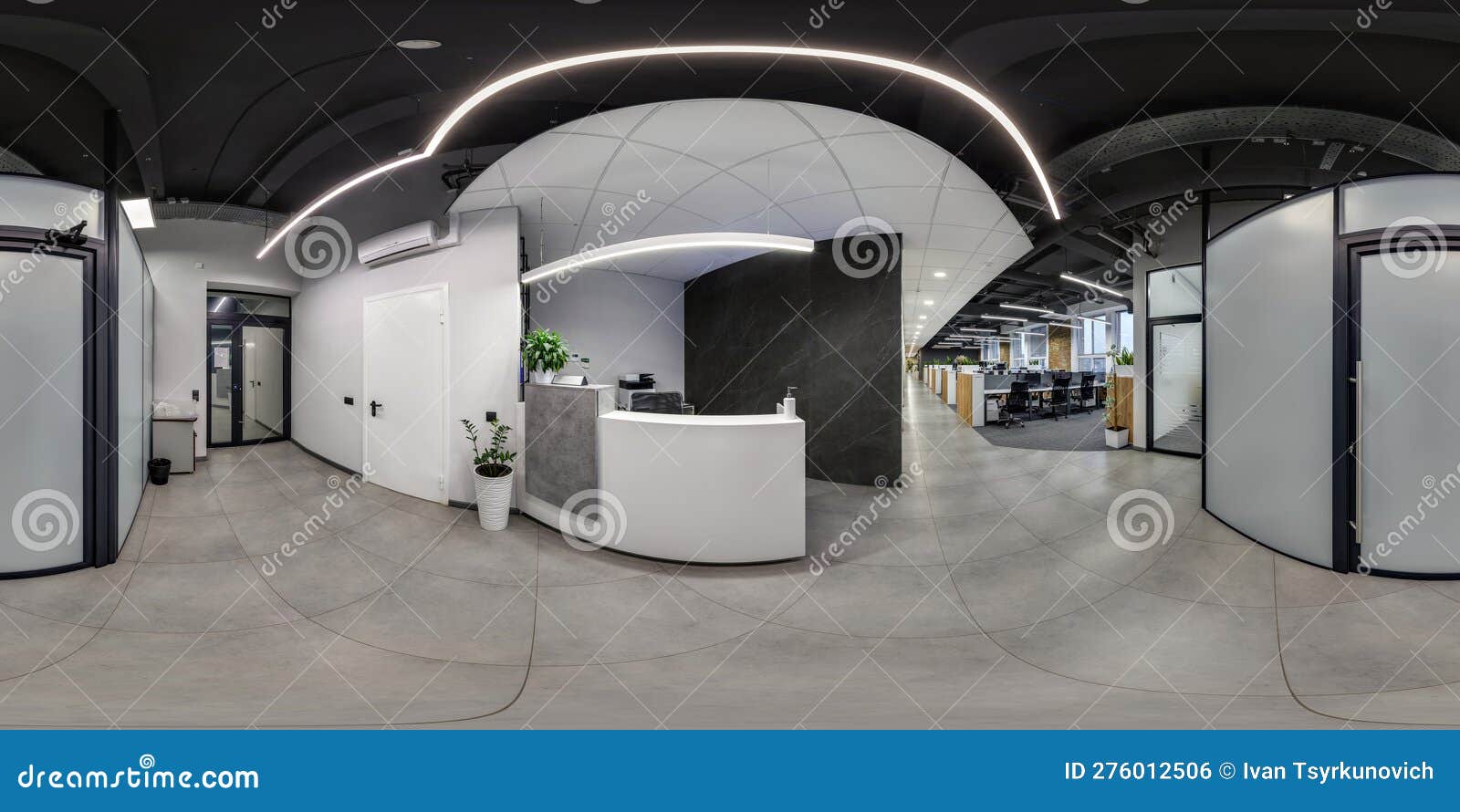 Full Seamless Spherical Hdri 360 Panorama in Corridor Near Reception of ...