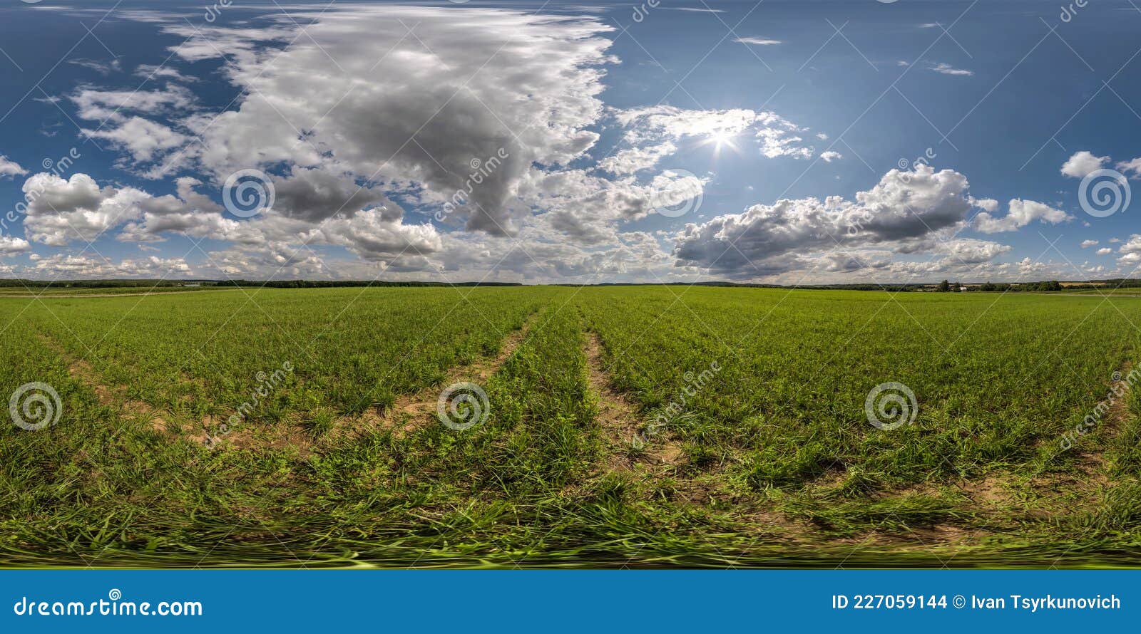 Full Seamless Spherical Hdri Panorama 360 Among Green Farming Fields In ...