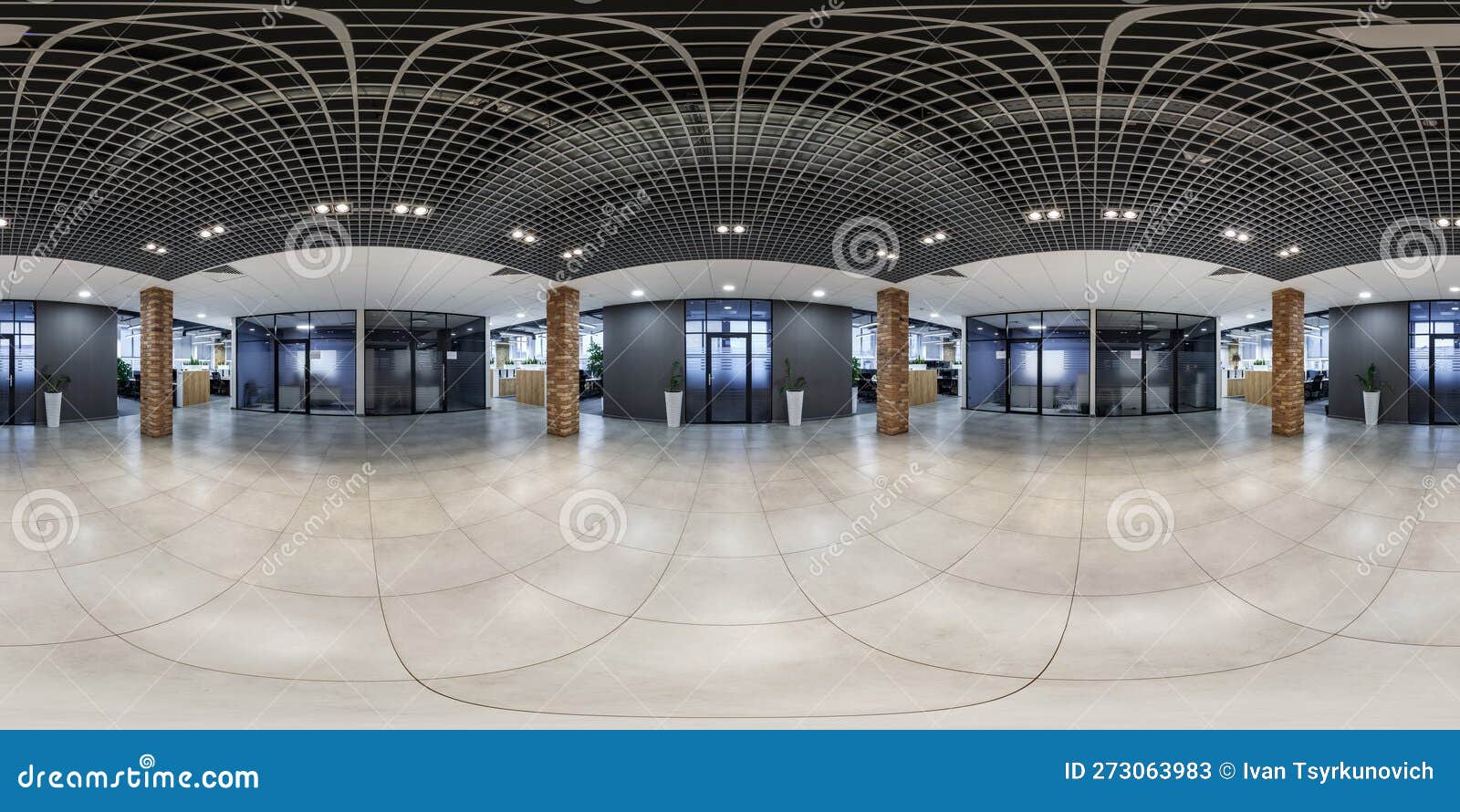 Full Seamless Spherical Hdri 360 Panorama in Interior Empty Square in ...