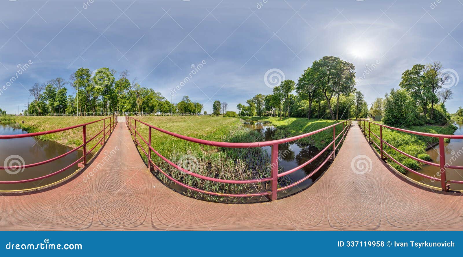Full Seamless Spherical 360 Hdri Panorama on Iron Steel Pedestrian ...