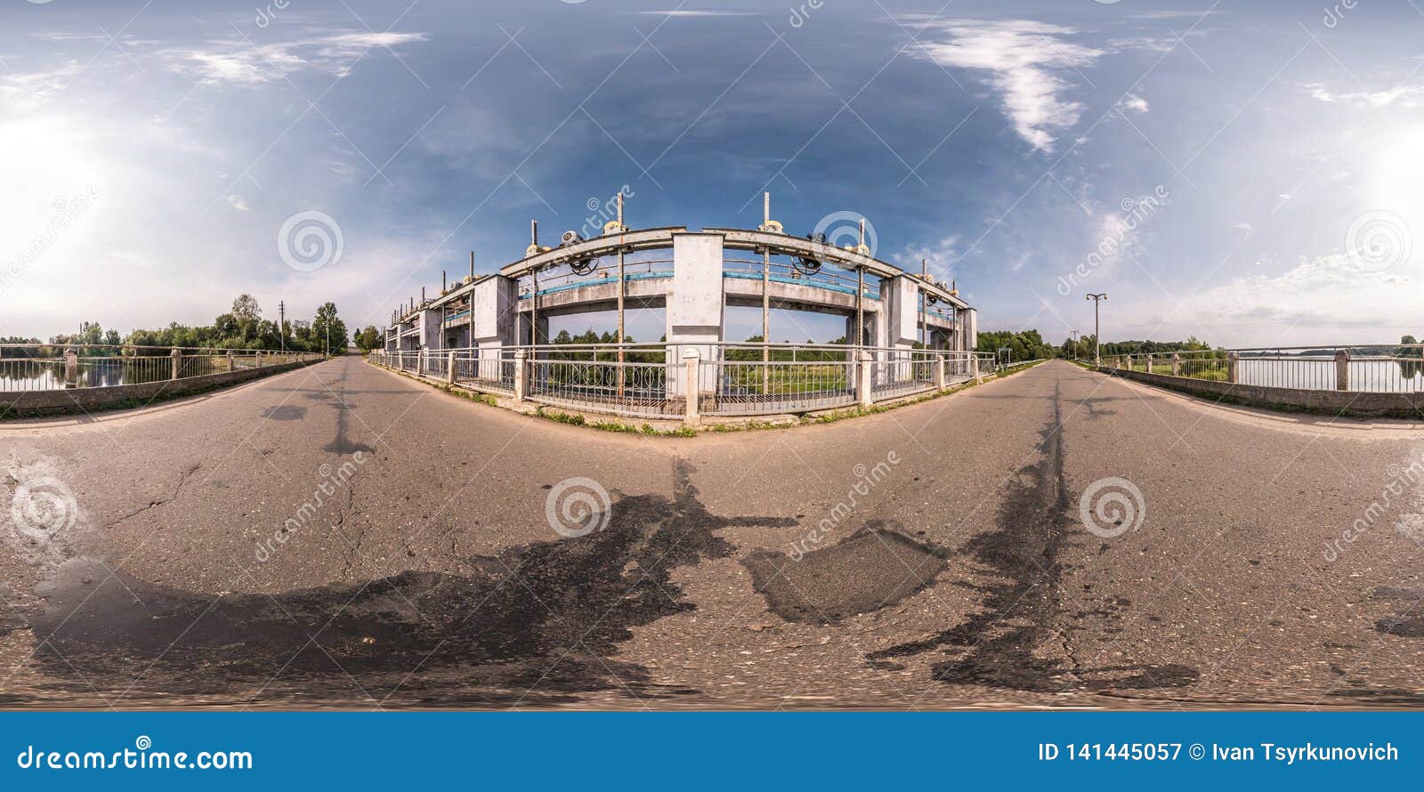 Full Seamless Spherical Panorama 360 Degrees Angle View Near Dam of ...