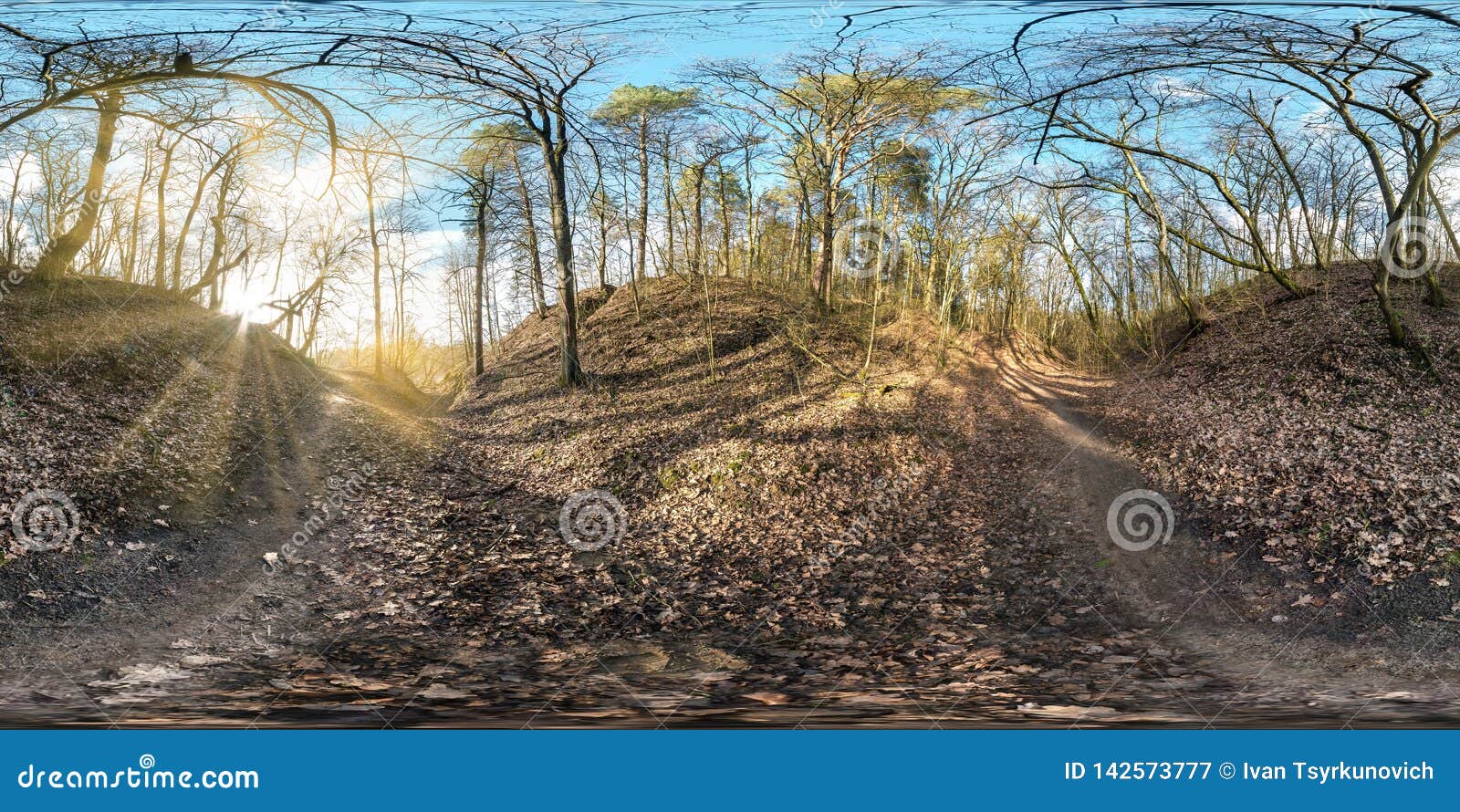 Full Seamless Spherical Panorama 360 Degrees Angle View in Tree-covered ...