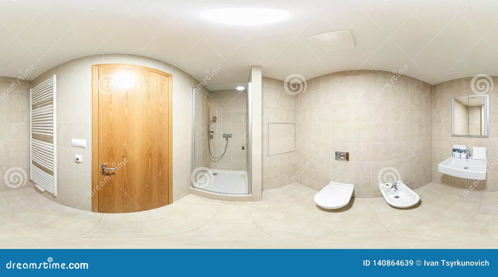 Full Seamless Spherical Panorama 360 Degrees View in Modern White Empty ...