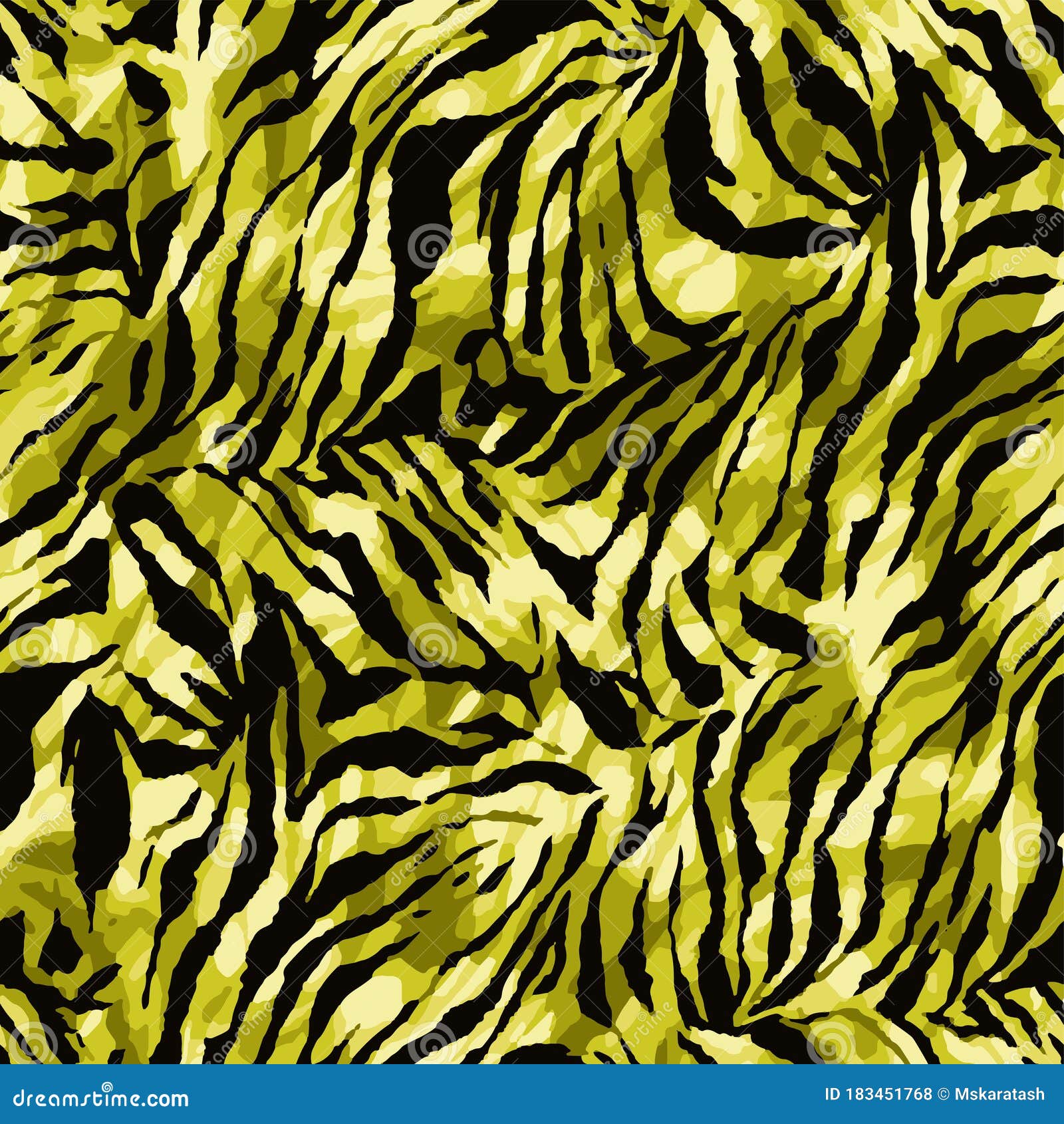 Full Seamless Zebra and Tiger Stripes Animal Skin Pattern. Black and ...