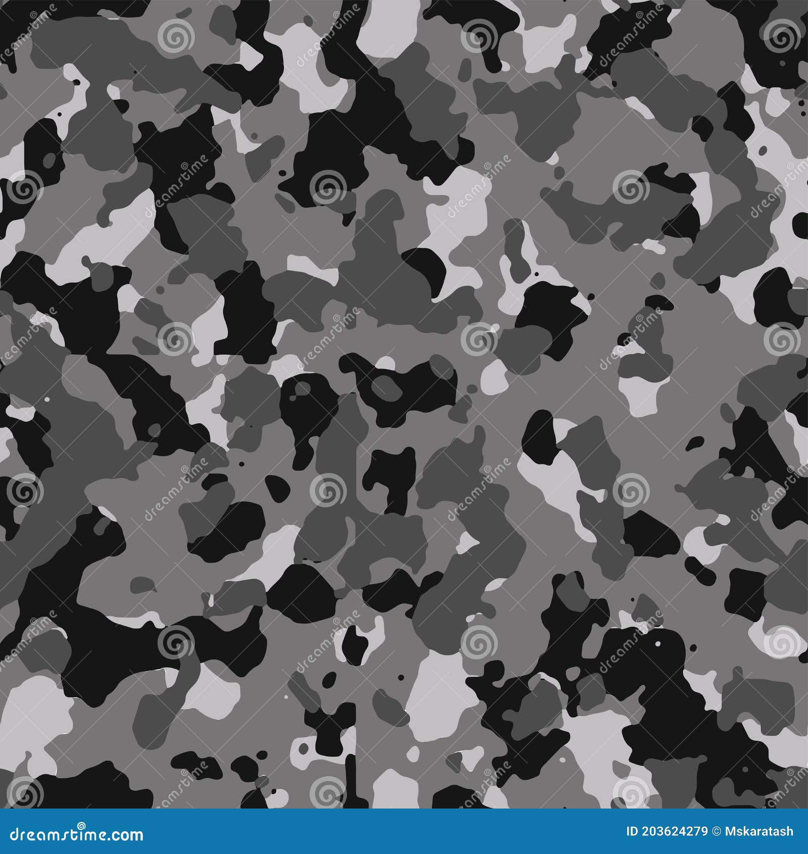 Seamless Dark Military Camouflage Texture Pattern Vector. Dark Colors ...