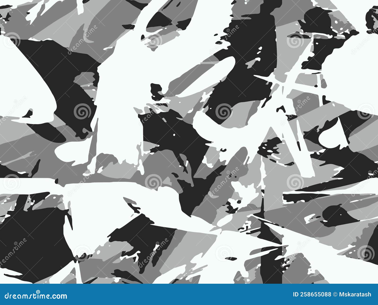 Seamless Dark Military Camouflage Texture Pattern Vector. Light Design ...