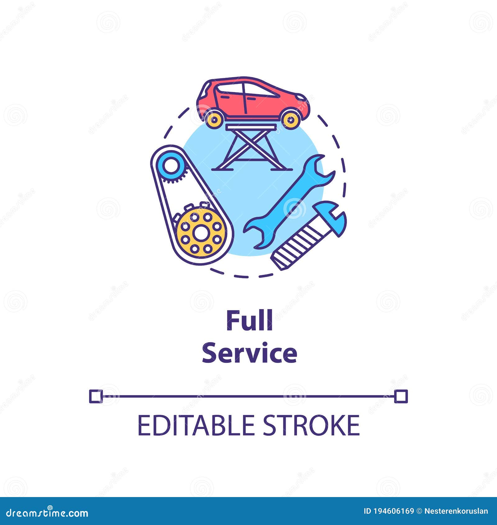 Full service concept icon stock vector. Illustration of conceptual ...