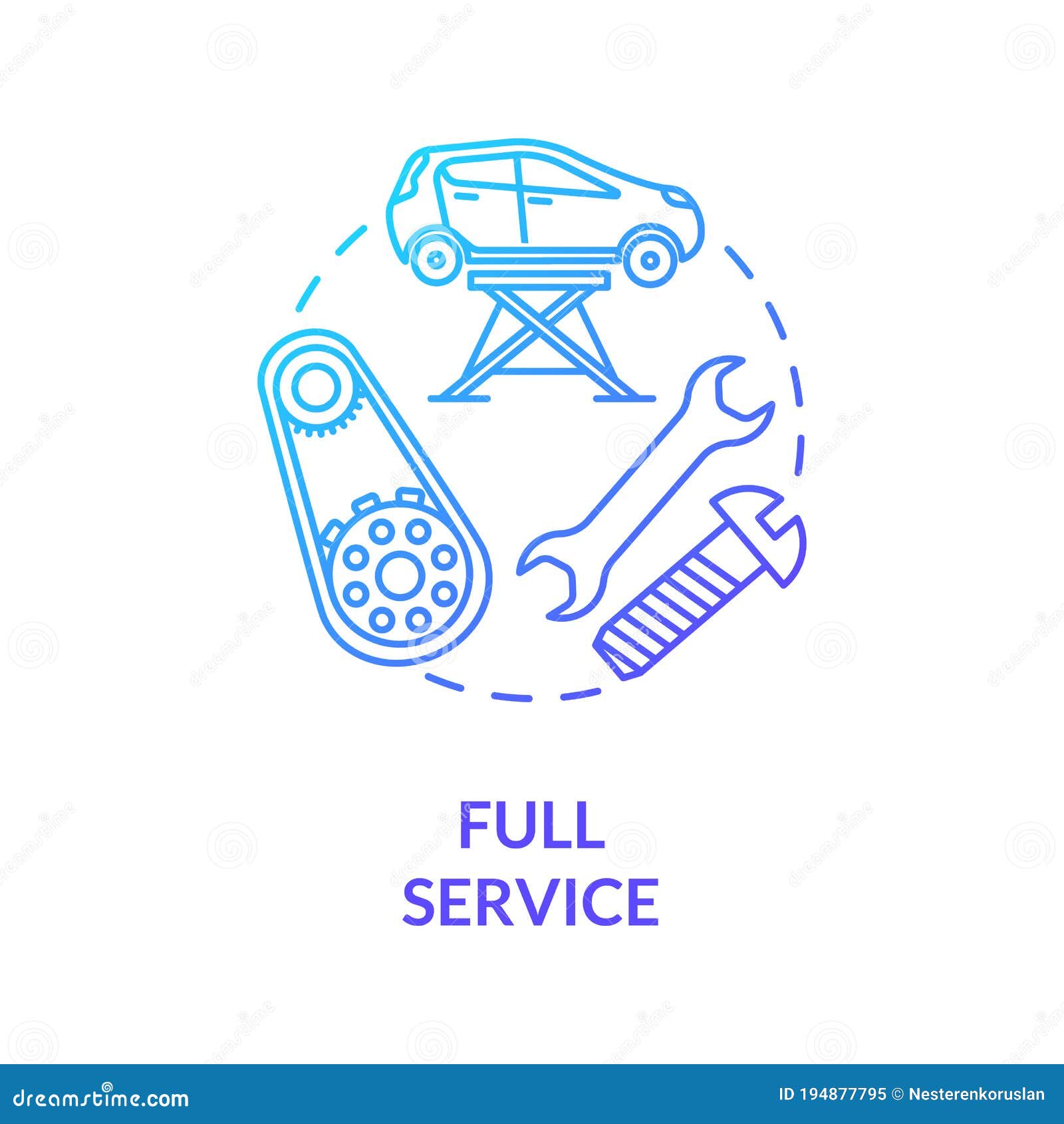 Full service concept icon stock vector. Illustration of auto - 194877795