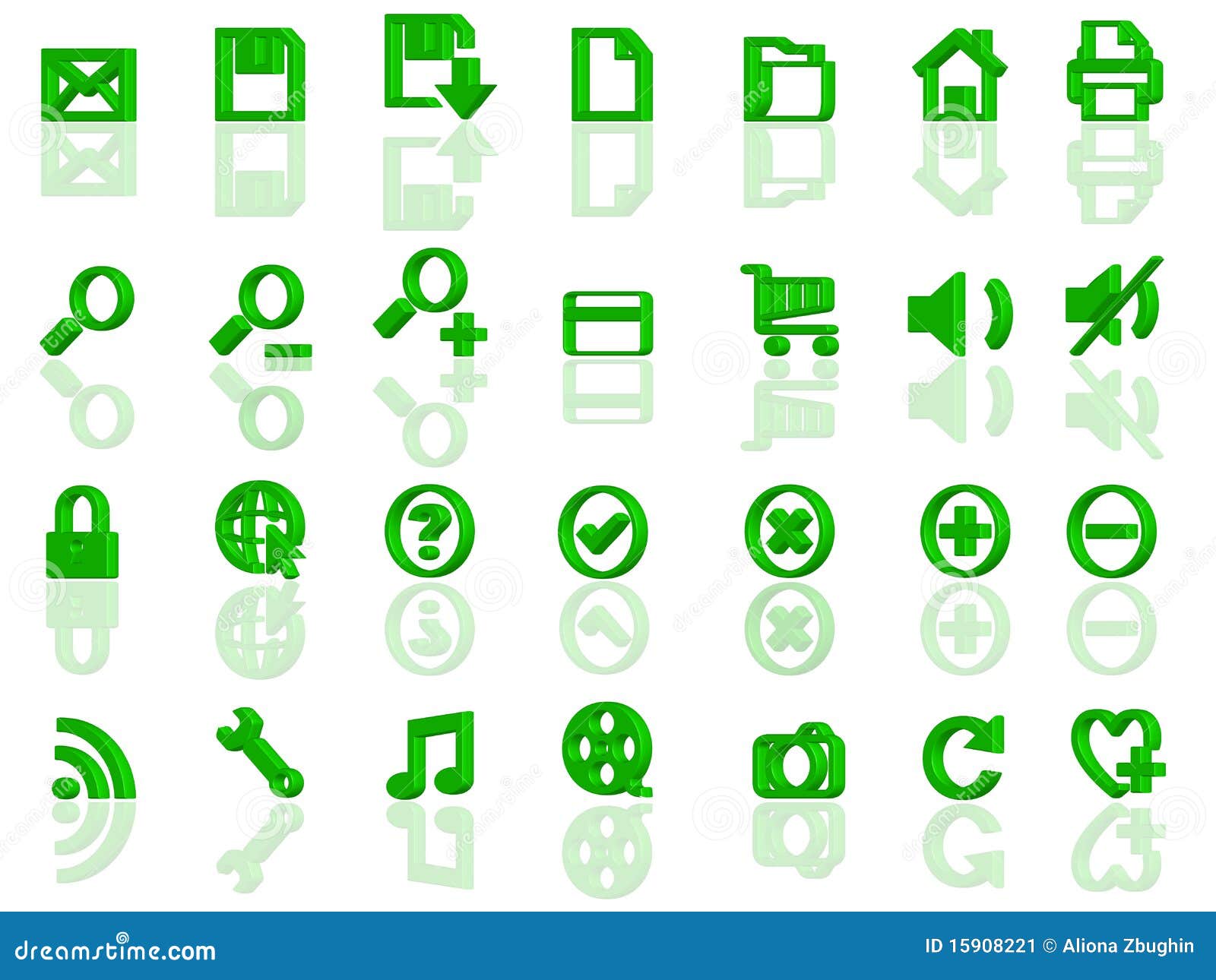Full set of 3d web icons stock vector. Illustration of mail - 15908221