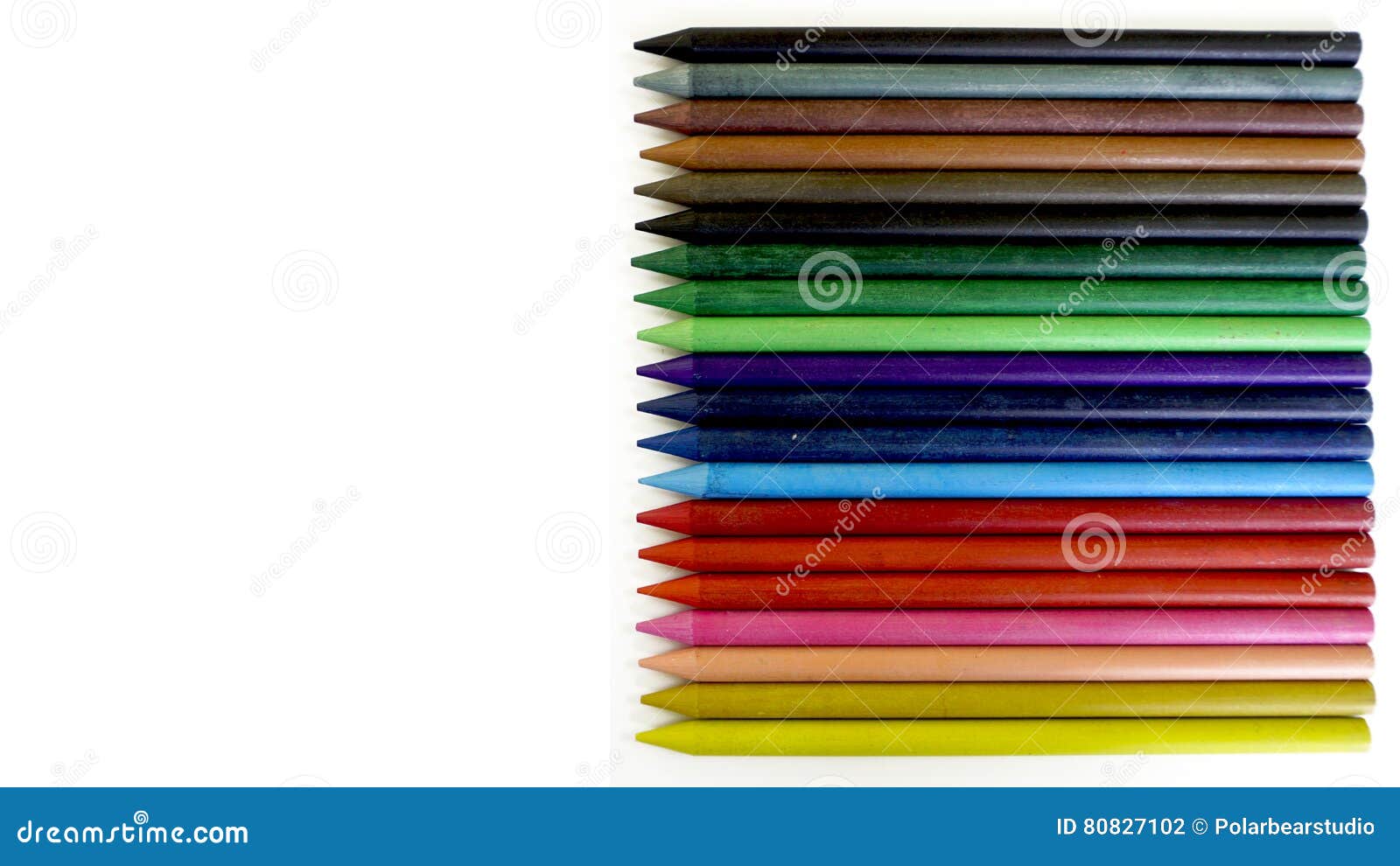 Full Set Color Pencils Layout Isolated Stock Photo - Image of blue ...
