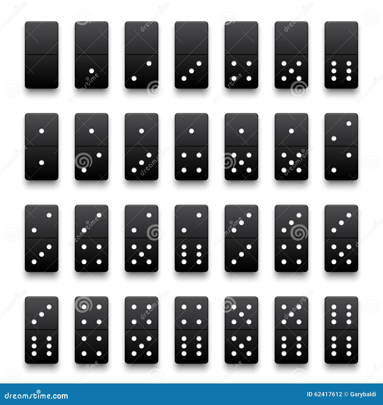 Black Domino Full Set. Classic Game Dominoes In Flat Style. Dominoes ...