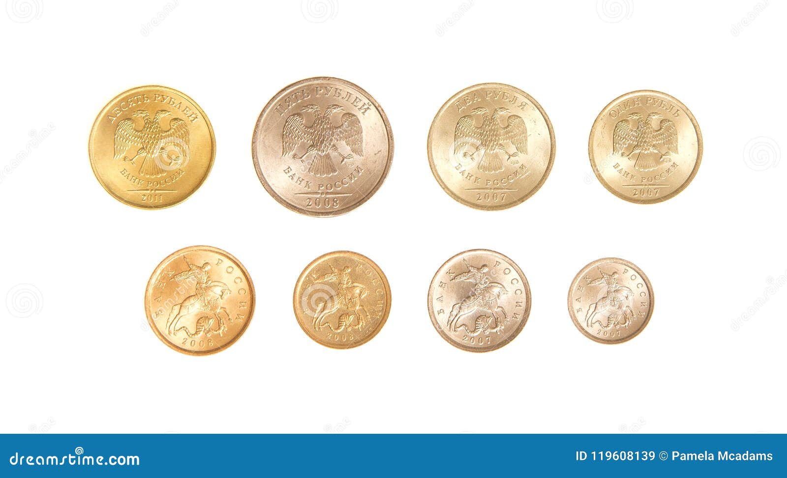Full Set of Russian Coins stock image. Image of bright - 119608139