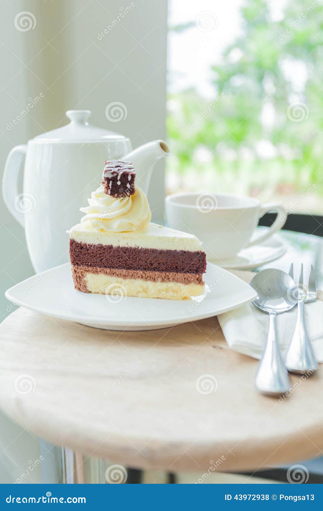 A Full Set of Tea and Cake for a Break Stock Photo - Image of interior ...