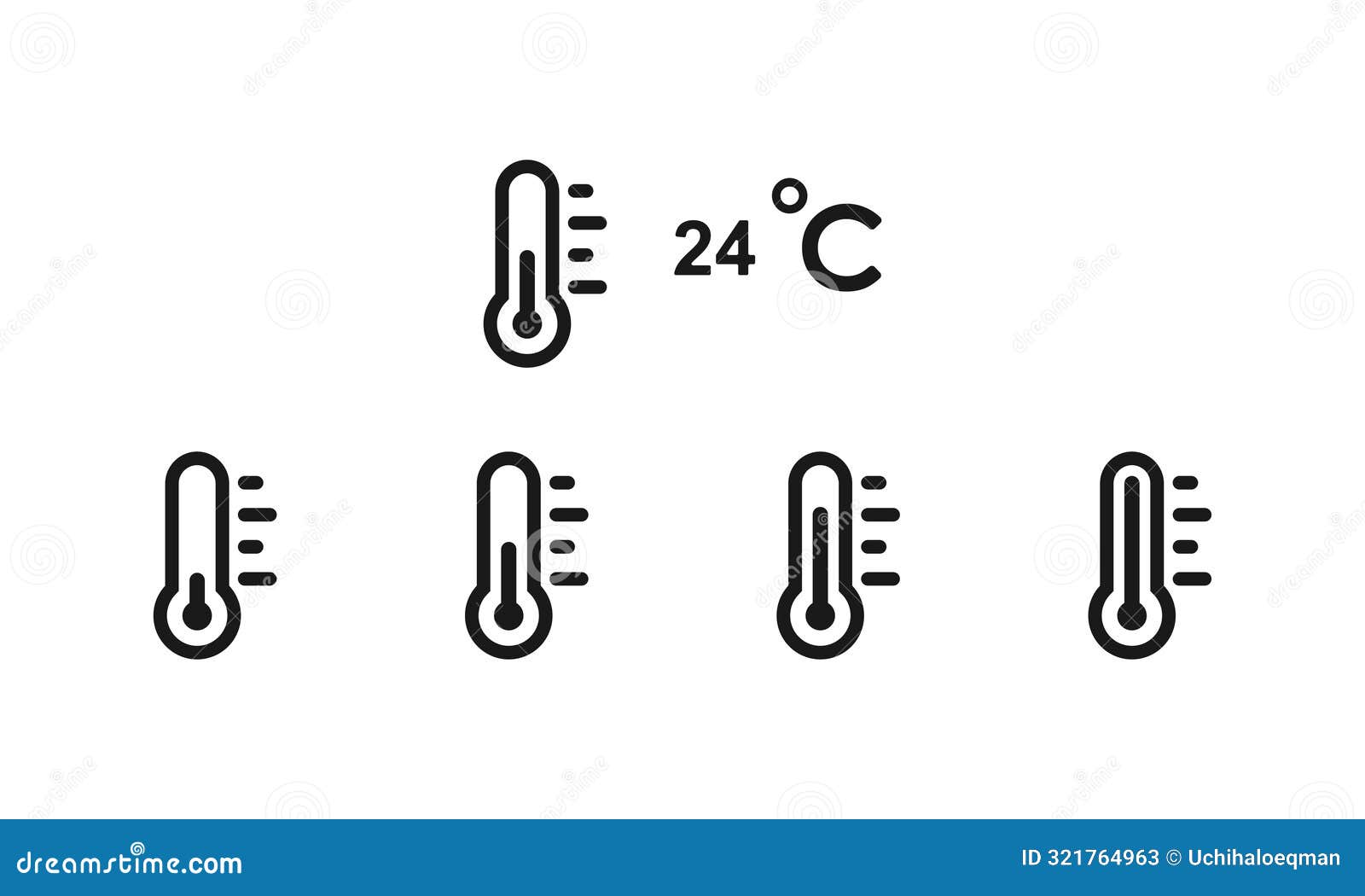 Full Set of Temperature Icon Collection Scales from Cold To Warm Symbol ...