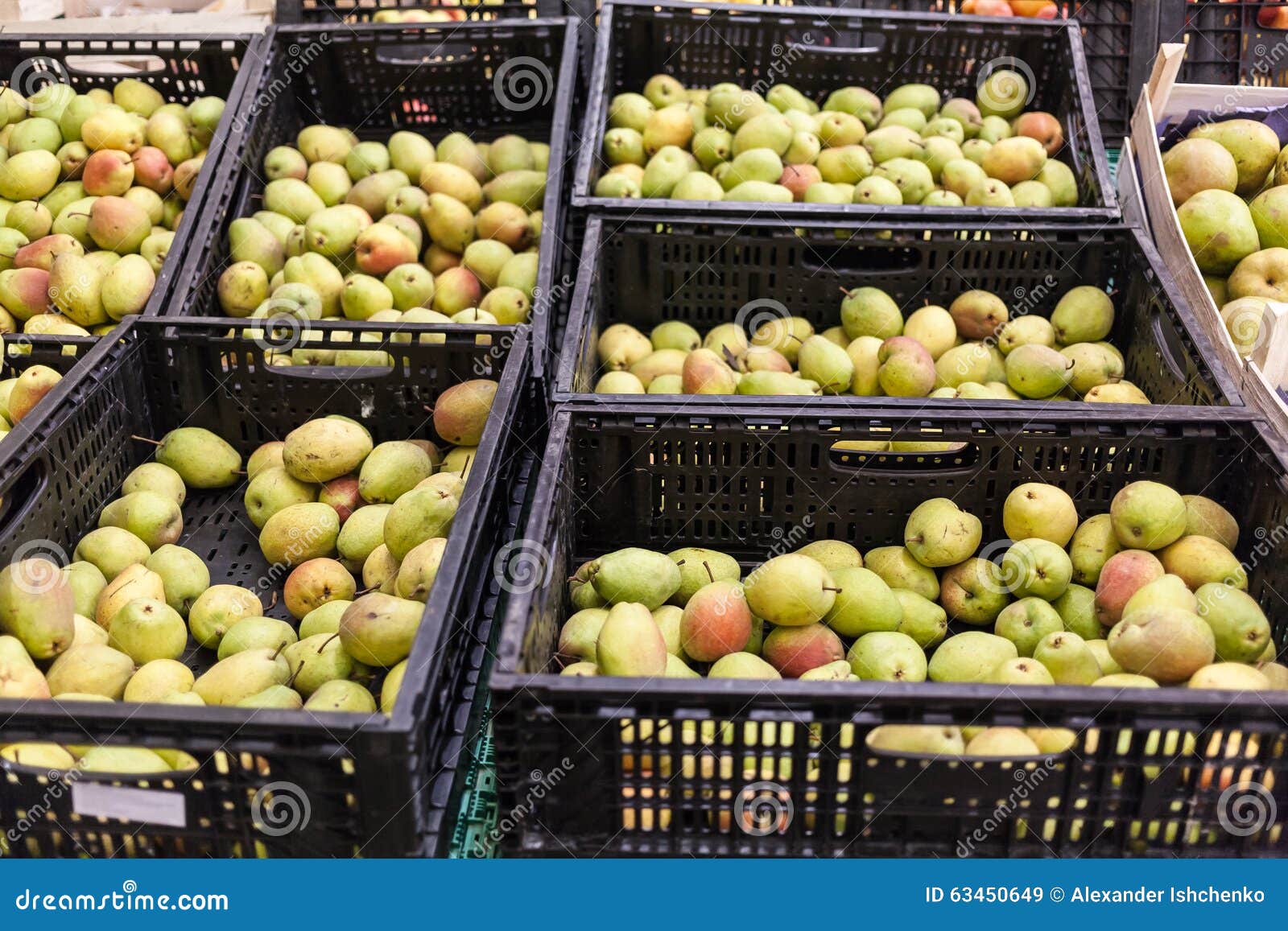 Full Shelfs with Pears in Supermarket. Stock Image - Image of ...