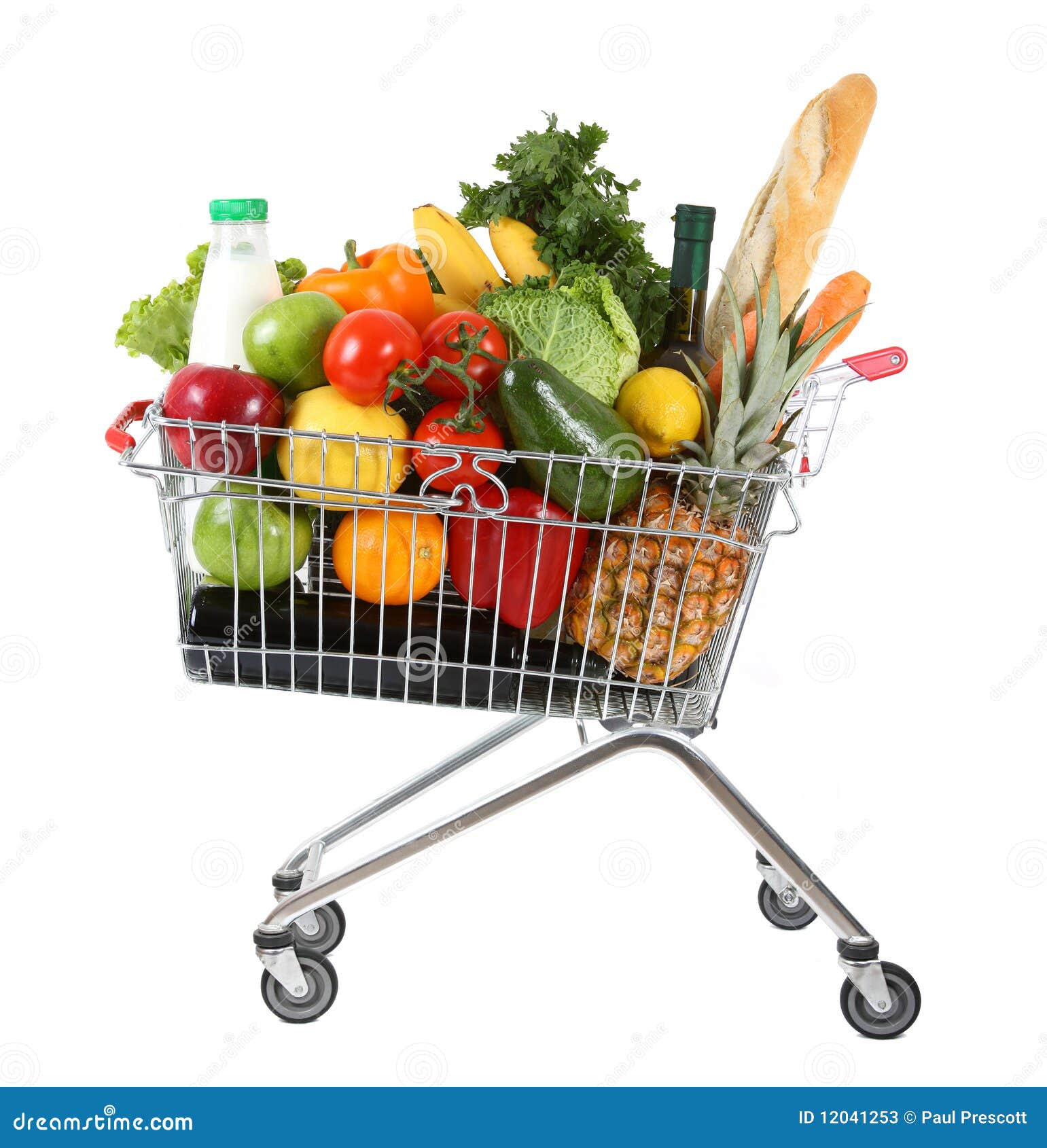 Full shopping trolley stock image. Image of lots, metal - 12041253