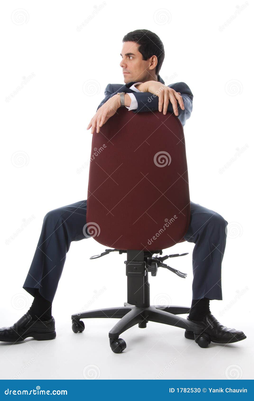Full shot on a chair stock photo. Image of isolated, employee - 1782530