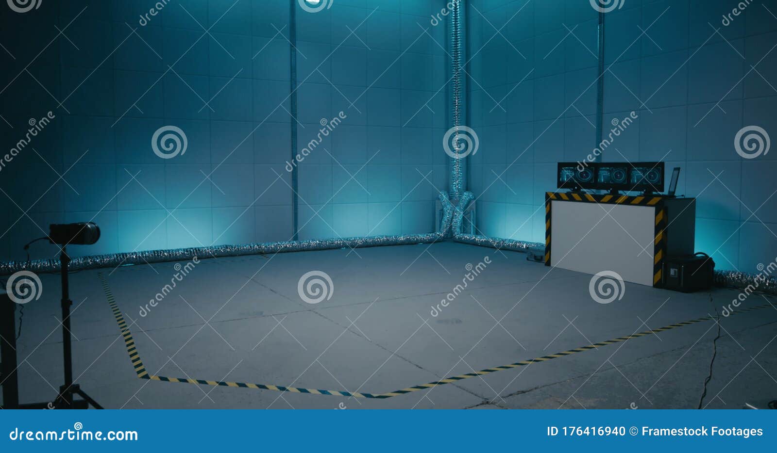 Empty Test Chamber with Computers Stock Footage - Video of computer ...