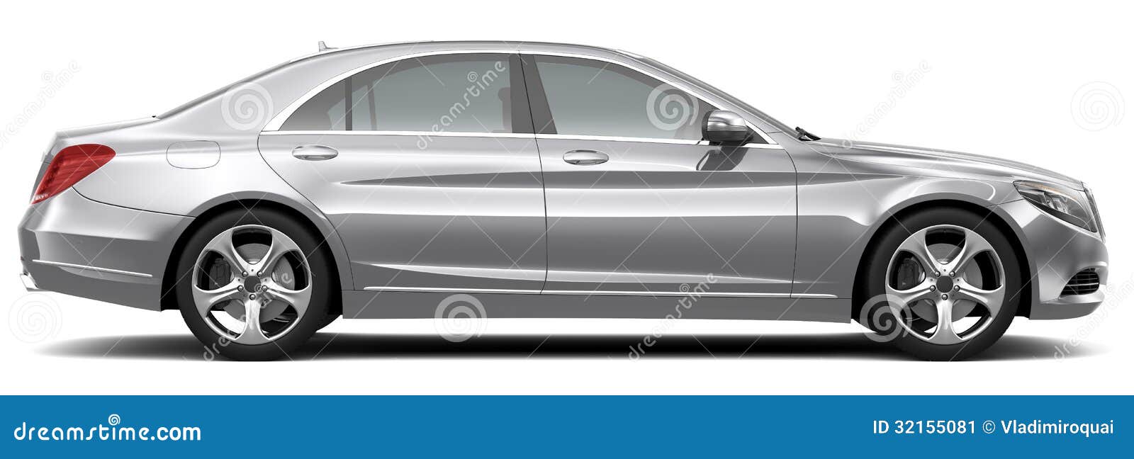 Full-size Luxury Car - Side View Stock Image - Image of silver, tire ...