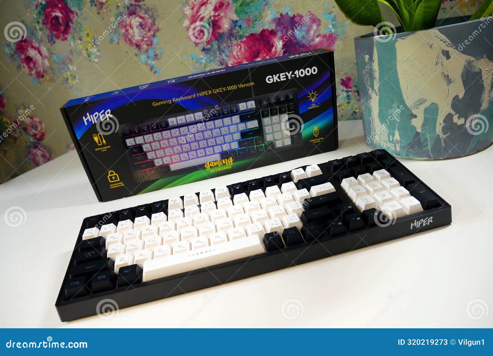 Full-size Keyboard with Colorful Keys. Keyboard for Games Editorial ...
