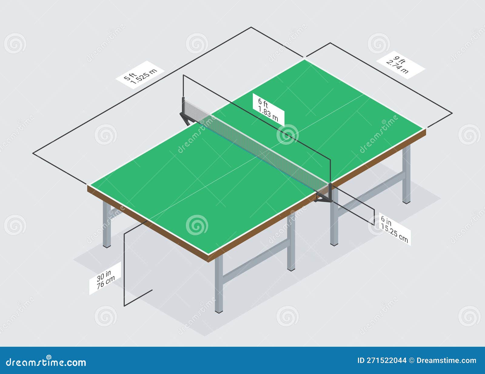 Full-size Table Dimensions. Vector. Stock Vector - Illustration of game ...
