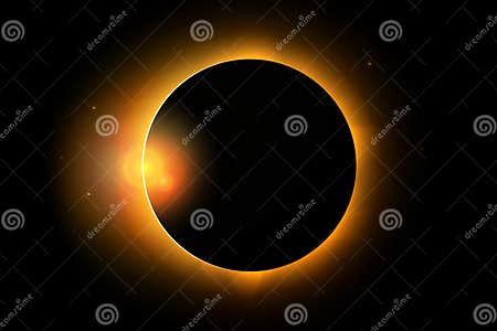 Full Solar Eclipse Phenomenon Illustration Stock Vector - Illustration of natural, beam: 90508189