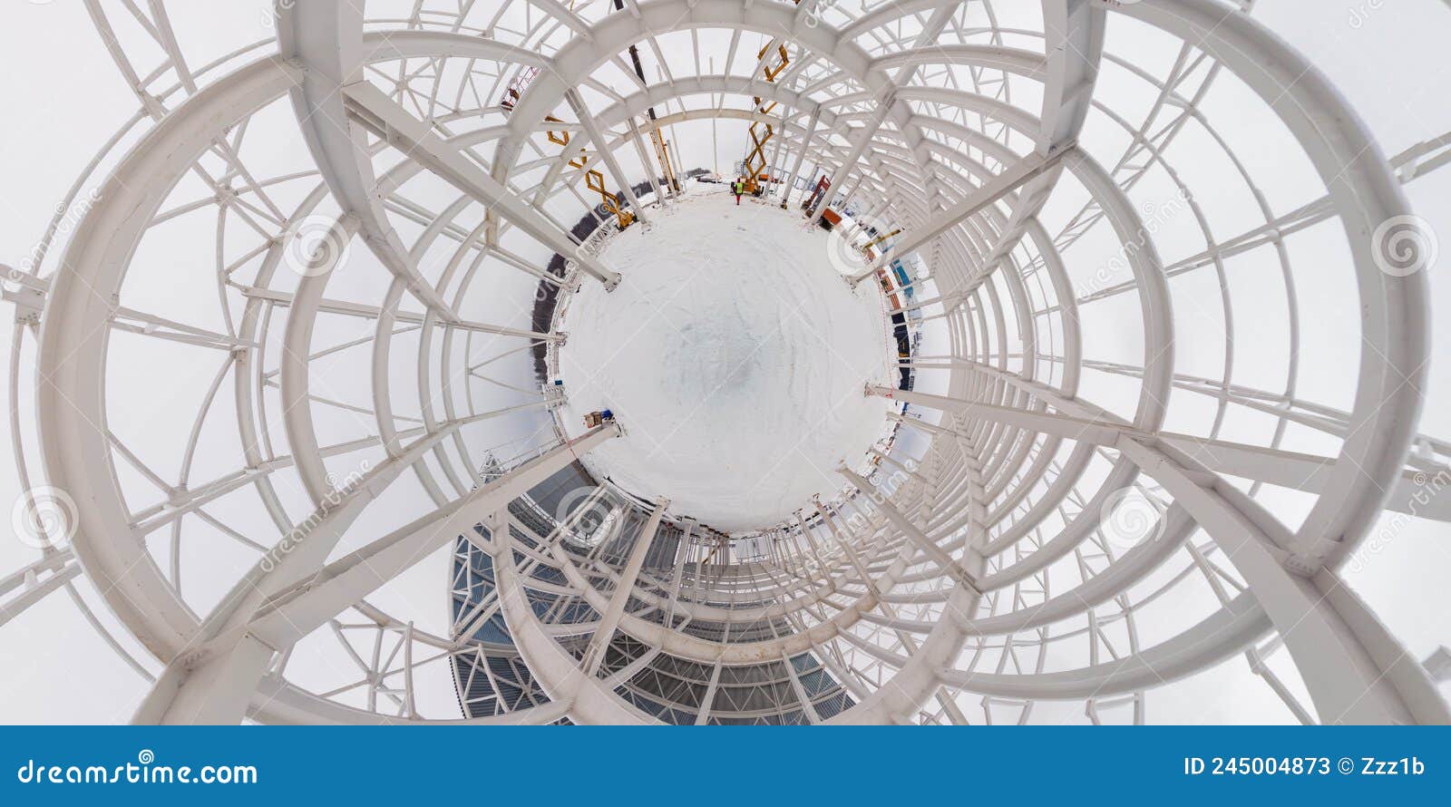 Winter Construction Site Spherical Hyperbolic Panorama Stock Image ...