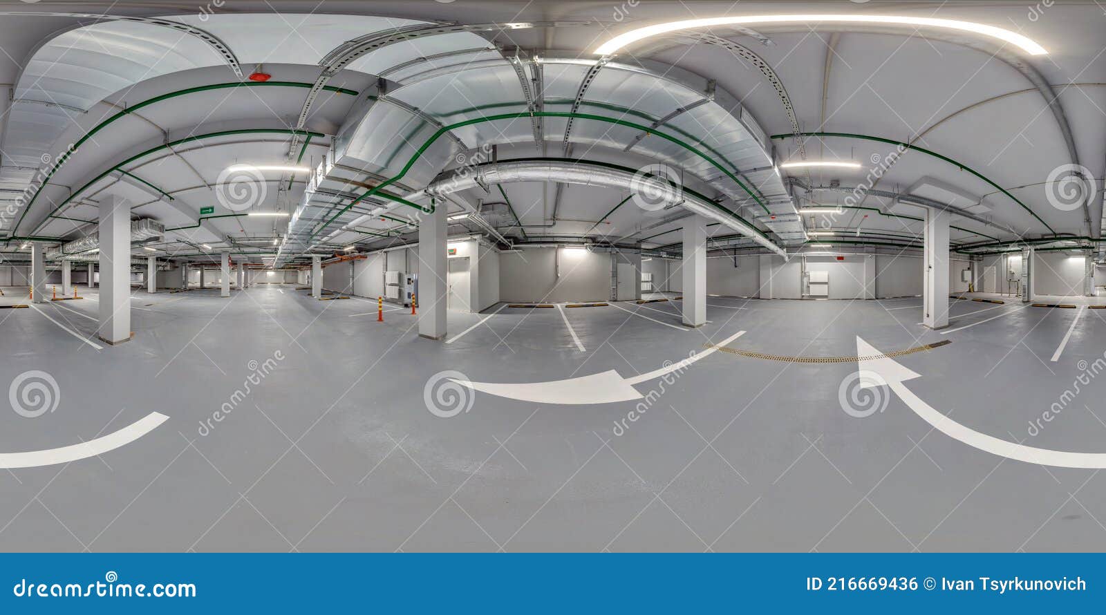 Full Spherical Hdri Panorama 360 Degrees in Empty Underground Garage ...