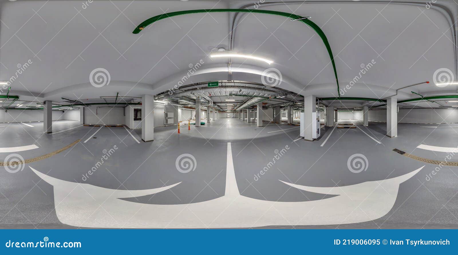 Full Spherical Hdri Panorama 360 Degrees in Empty Underground Garage ...