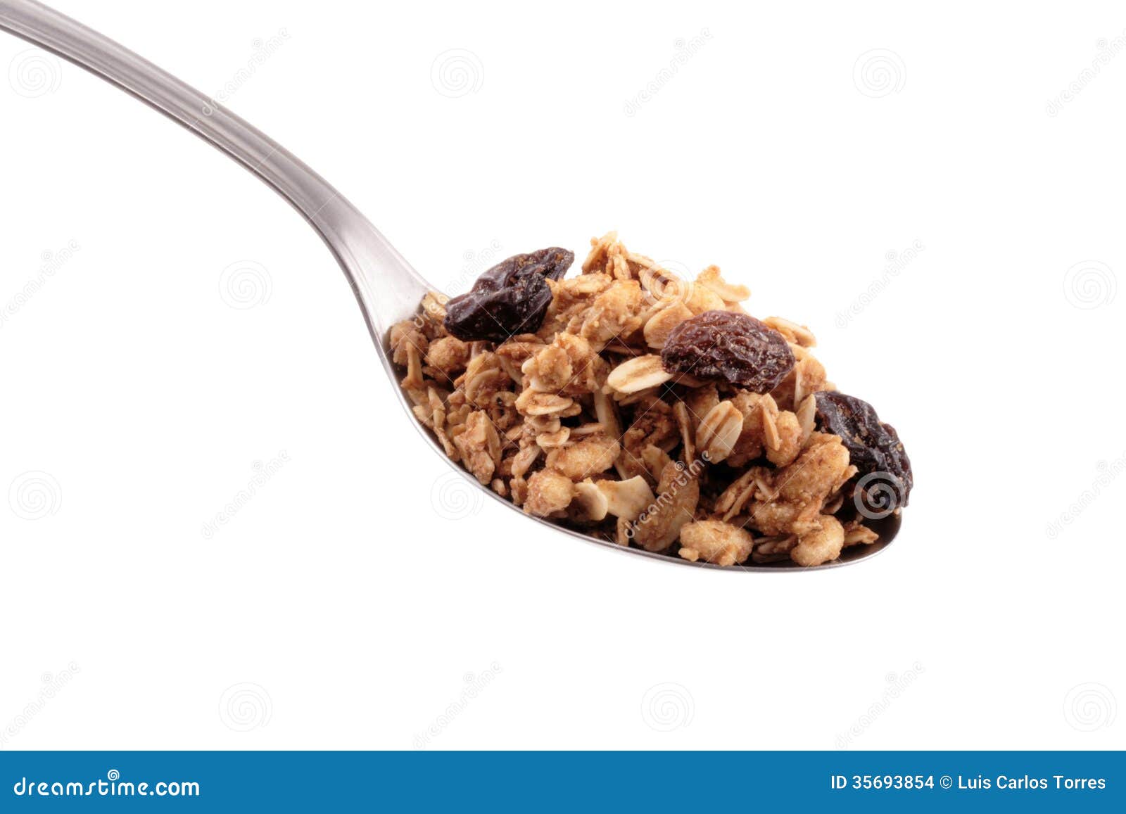 Full spoon of granola stock photo. Image of white, nuts - 35693854