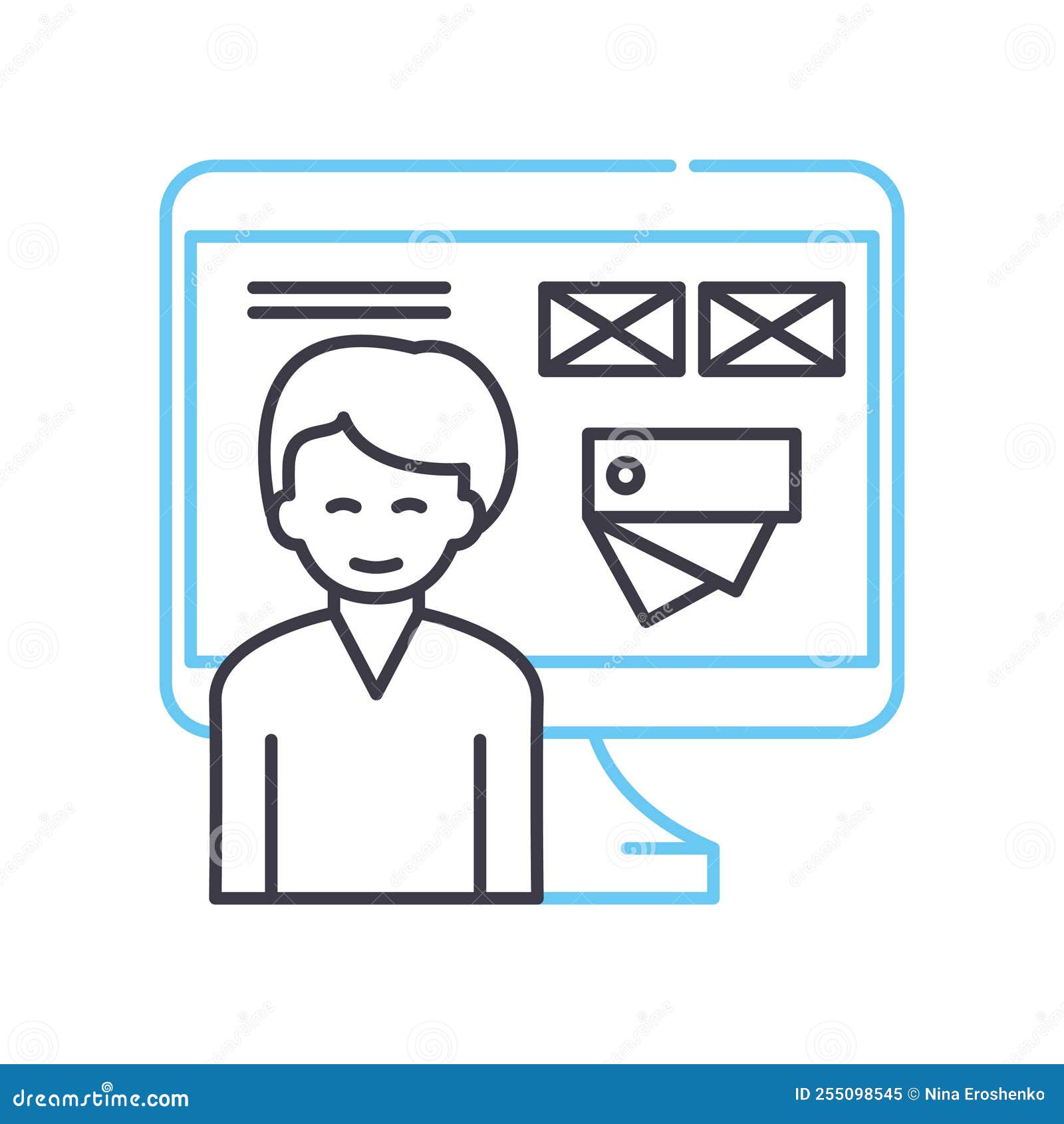 Full Stack Designer Line Icon, Outline Symbol, Vector Illustration ...