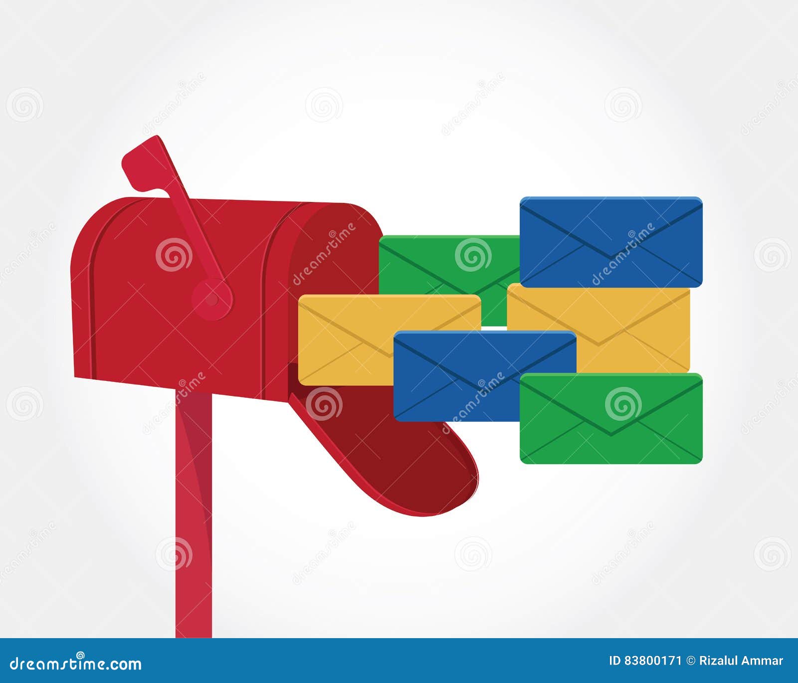 Full Stuff Mailbox Illustration Stock Vector - Illustration of email ...