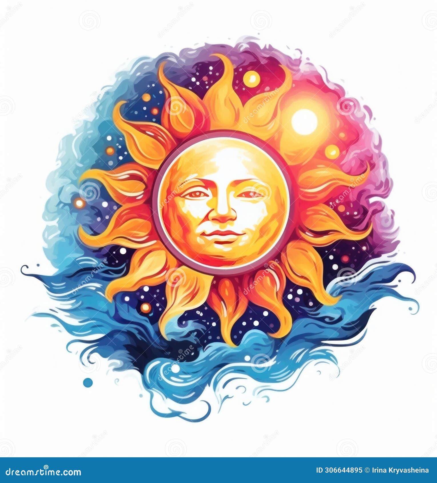 The Full Sun Sticker Sun Illustration Stock Illustration - Illustration ...