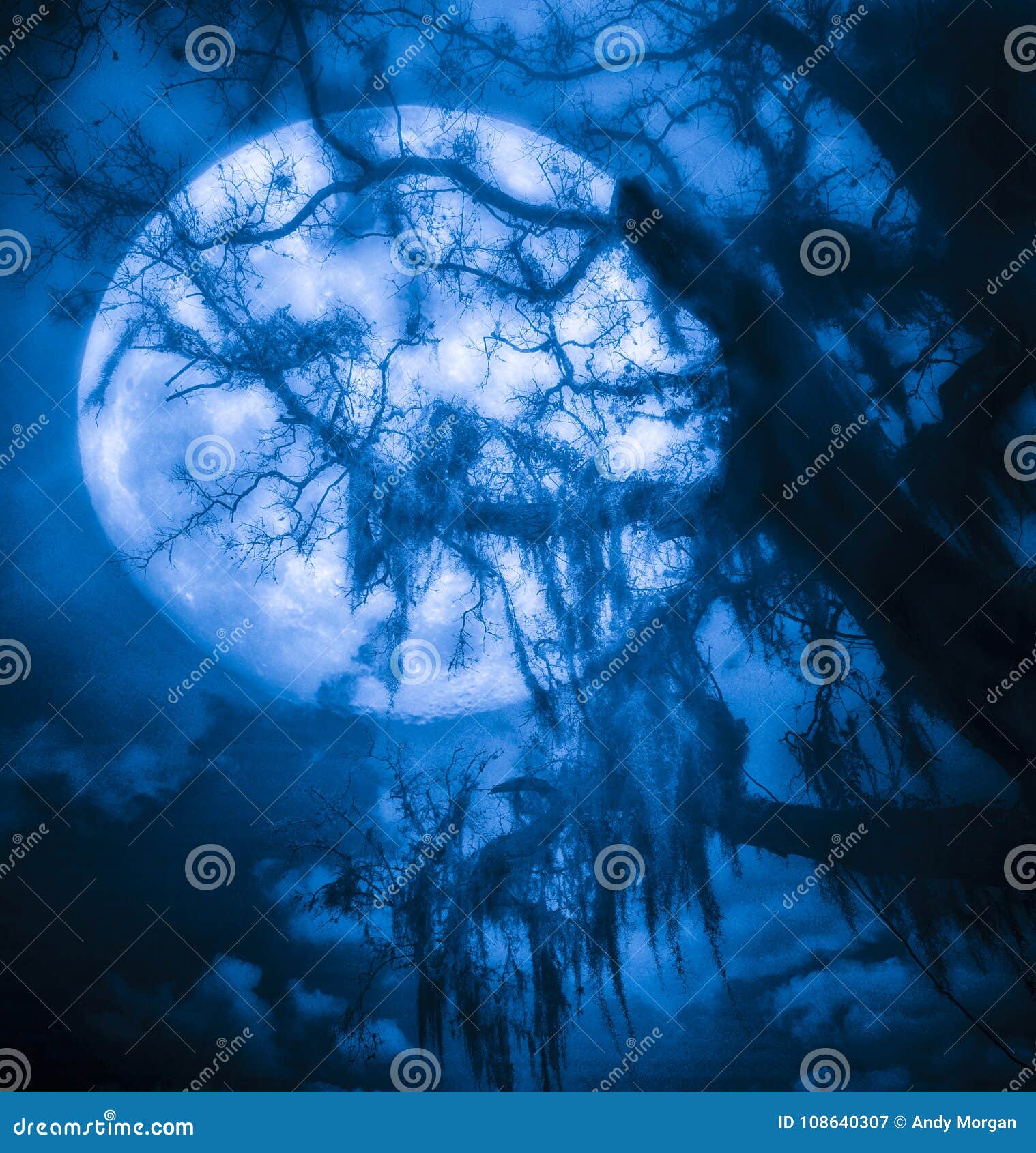 Werewolf Full Moon Tree Royalty-Free Stock Photography | CartoonDealer ...