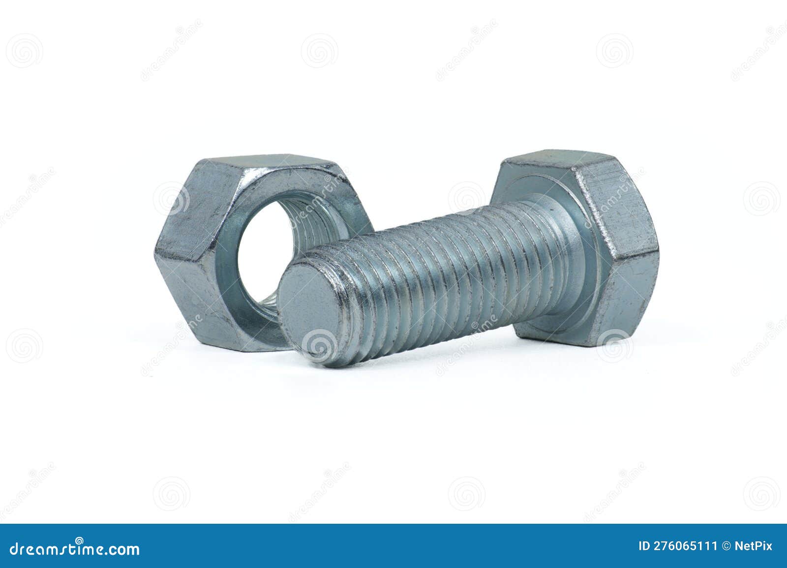 Zinc Plated Bolt and Nut Isolated on White Background Stock Image ...