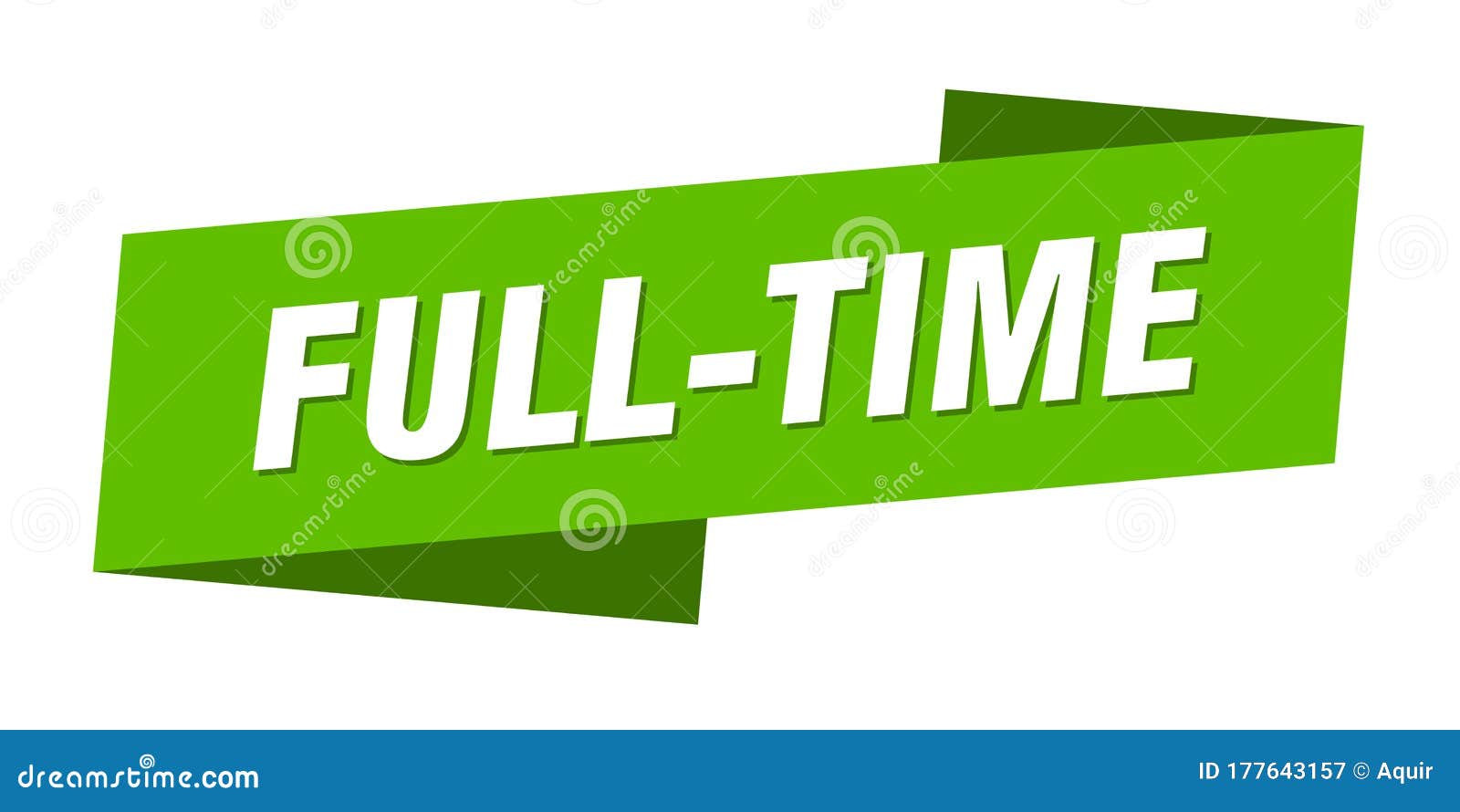 Full-time Banner Template. Full-time Ribbon Label Stock Vector ...