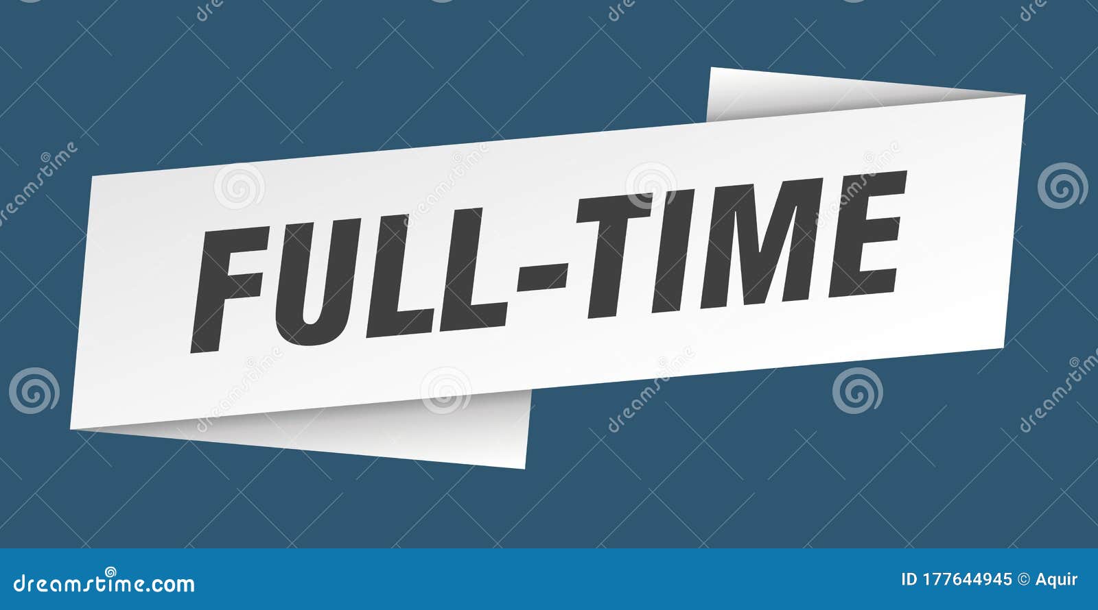 Full-time Banner Template. Full-time Ribbon Label Stock Vector ...