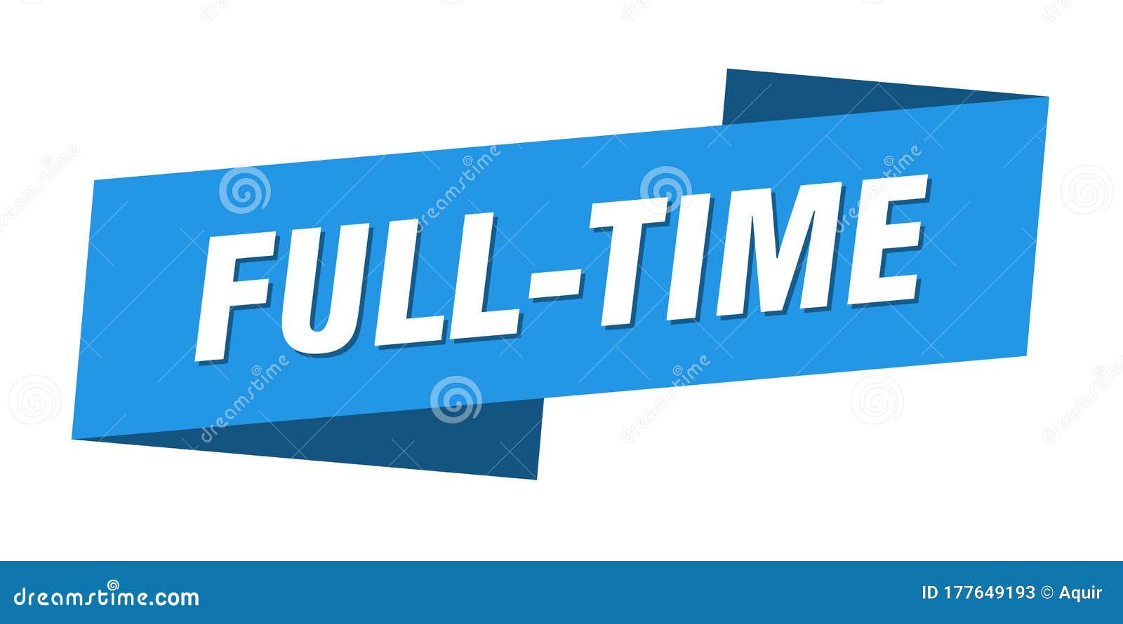 Full-time Banner Template. Full-time Ribbon Label Stock Vector ...