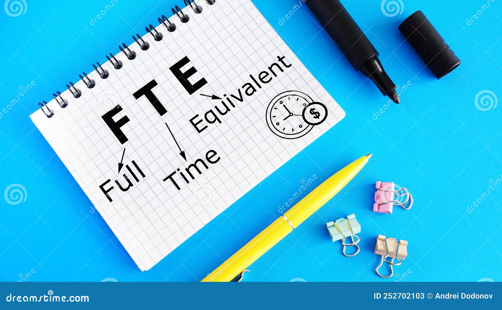 Full Time Equivalent FTE is Shown Using the Text Stock Image - Image of ...