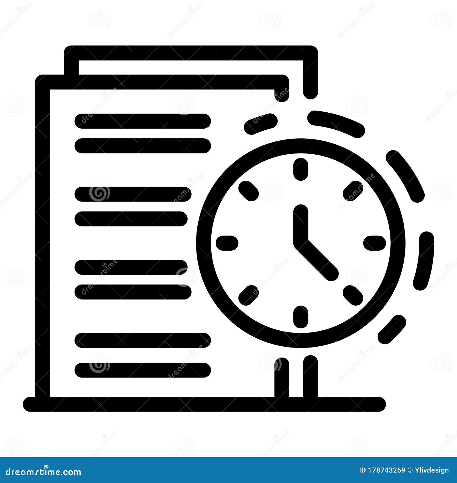 Full Time Graphic Icon, Outline Style Stock Vector - Illustration of ...